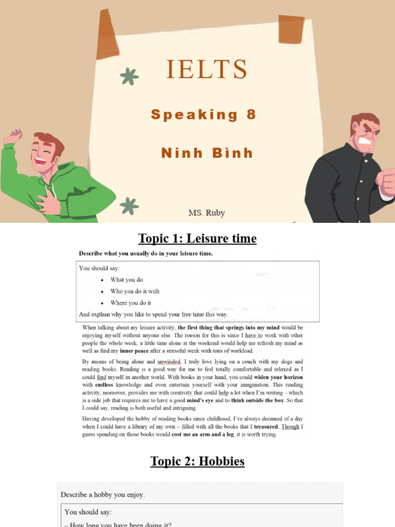 IELTS Speaking Lesson 8 | PDF | Linguistics