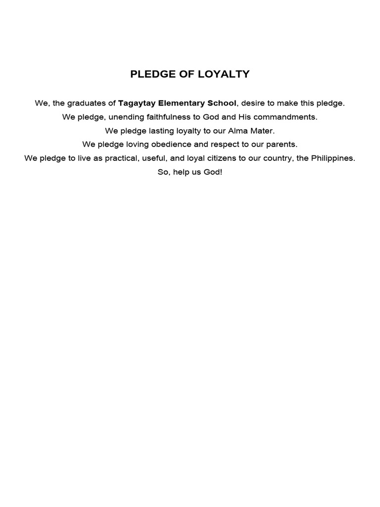 Pledge of Loyalty | PDF