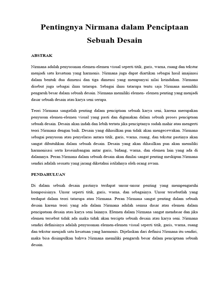 Pentingnya Nirmana Dalam Penciptaan Sebuah Desain Pdf