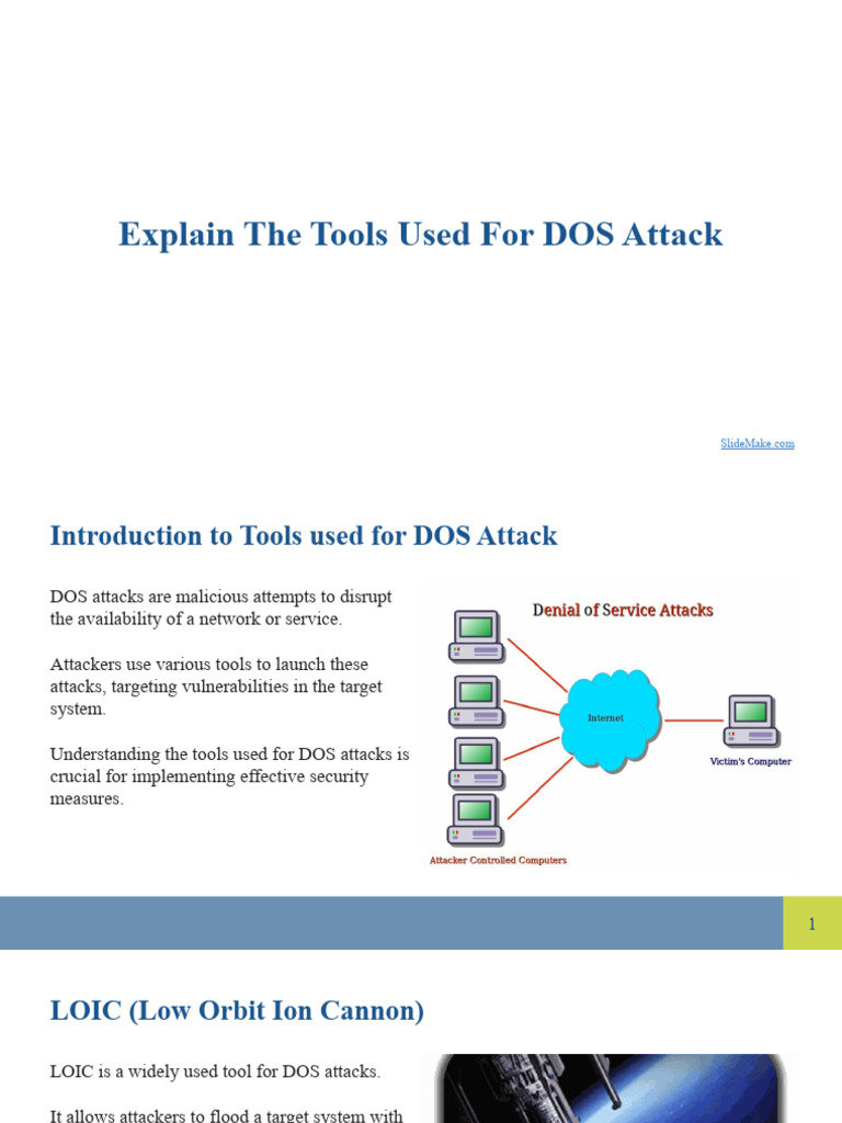 Explain The Tools Used For Dos Attack Pdf Denial Of Service Attack