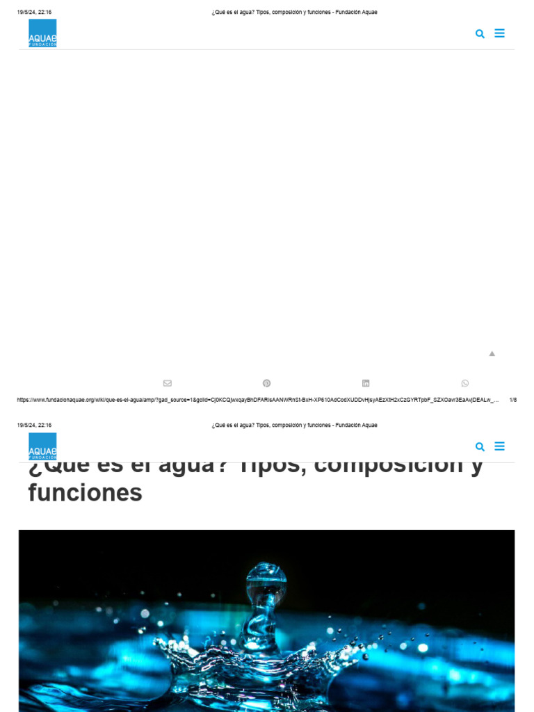 ¿Qué Es El Agua - Tipos, Composición y Funciones - Fundación Aquae ...