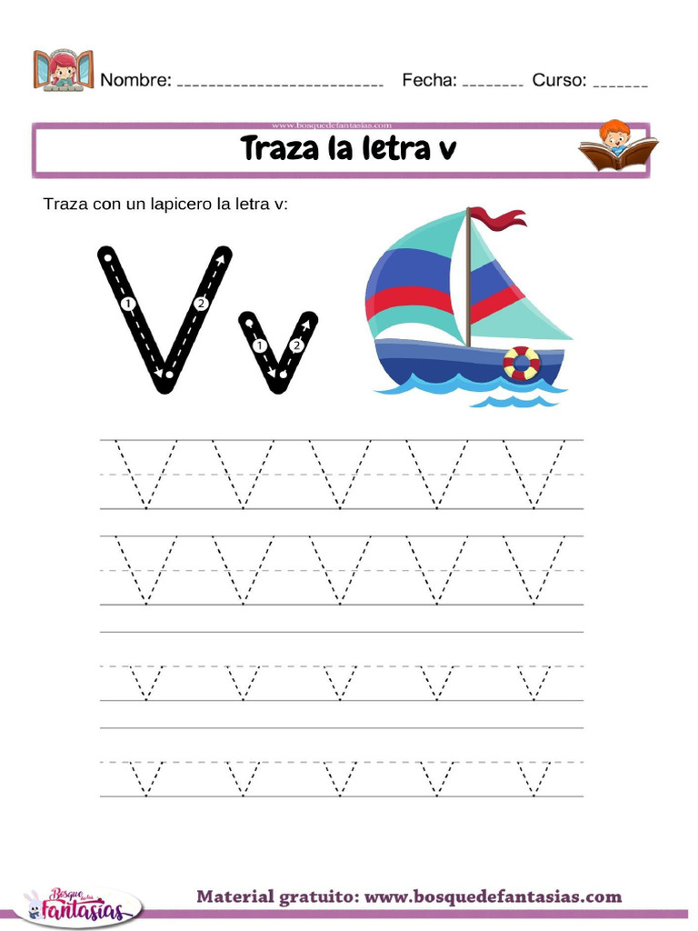 Ejercicios de Palabras Con La Letra V | PDF