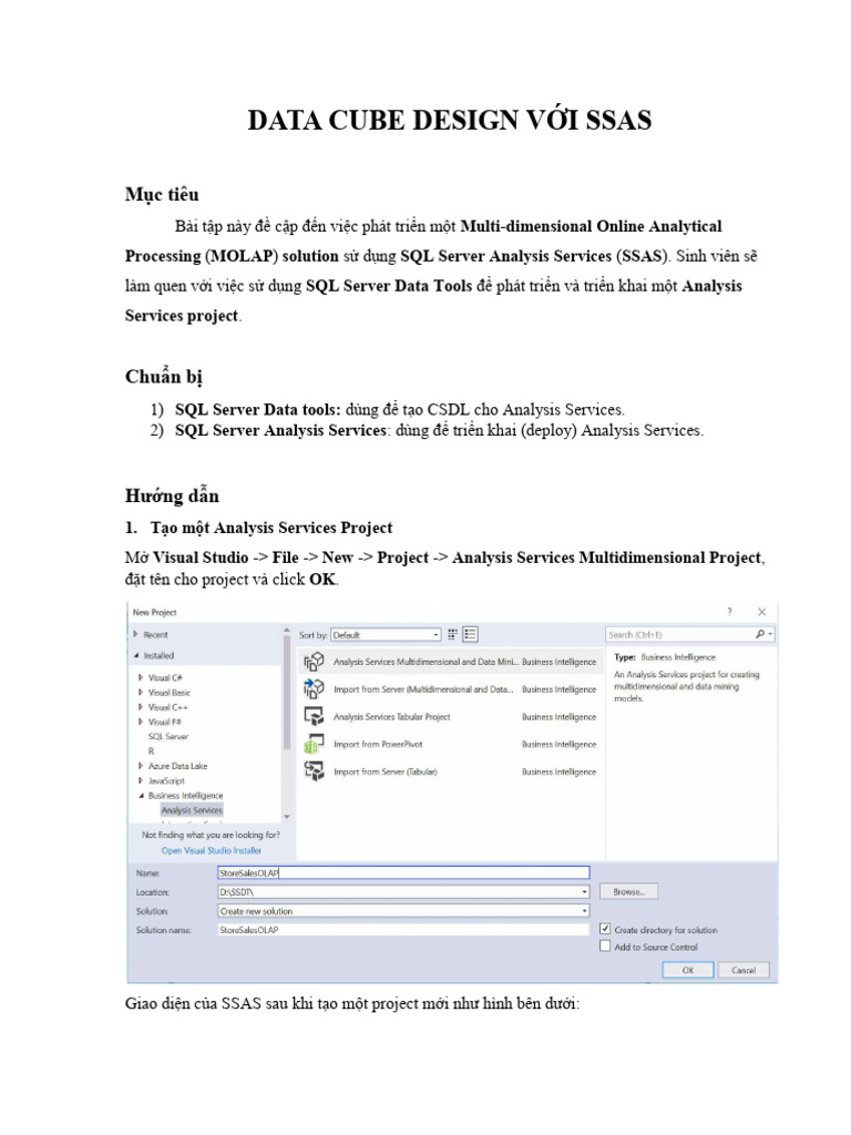 Data Cube Design With SSAS Lab | PDF