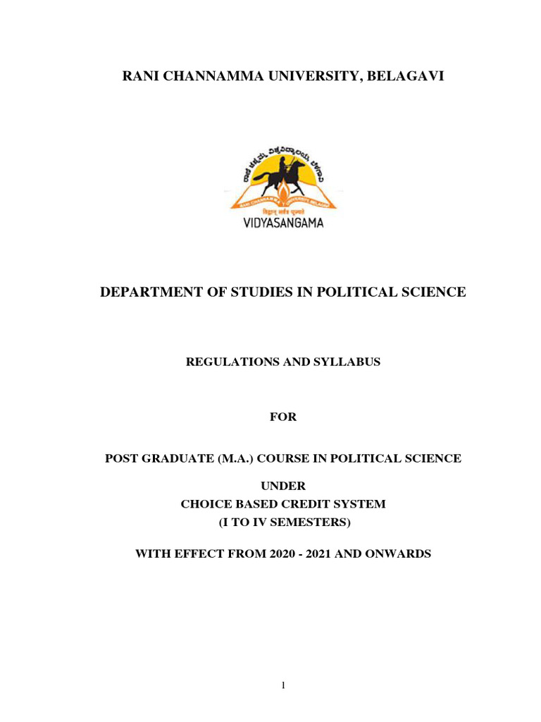Master of Arts in Political Science | PDF | Course Credit | University ...