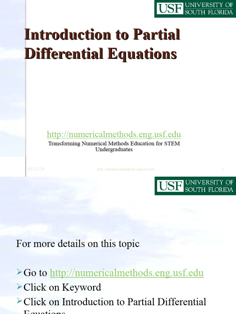 Mws Gen Pde PPT Background | PDF | Partial Differential Equation | Differential Equations