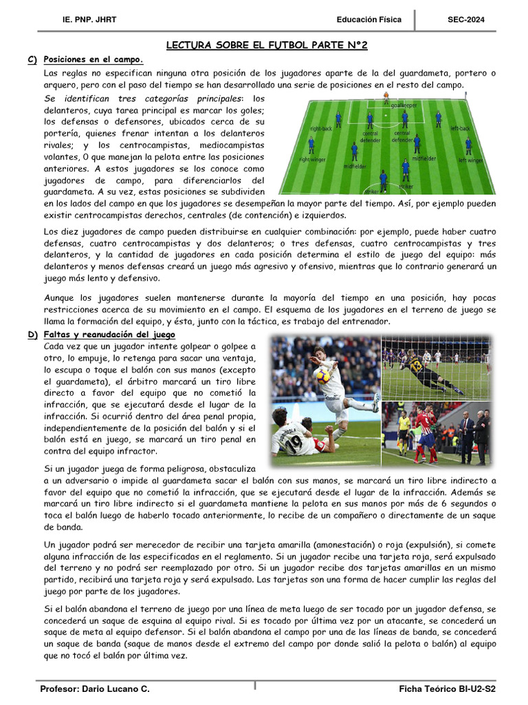 Lectura de Futbol Parte N°2 | PDF | Asociación de Futbol | Variantes ...