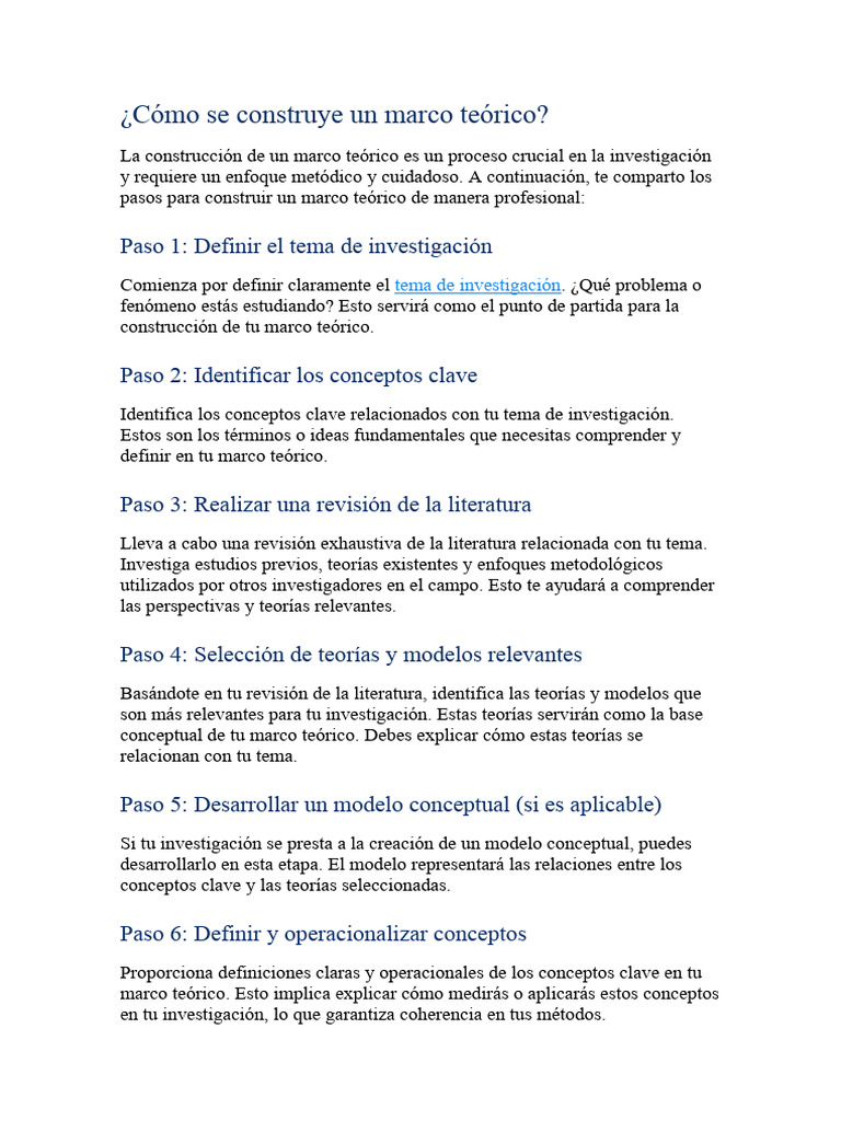 Cómo construir un marco teórico eficaz | PDF | Teoría | Paradigma