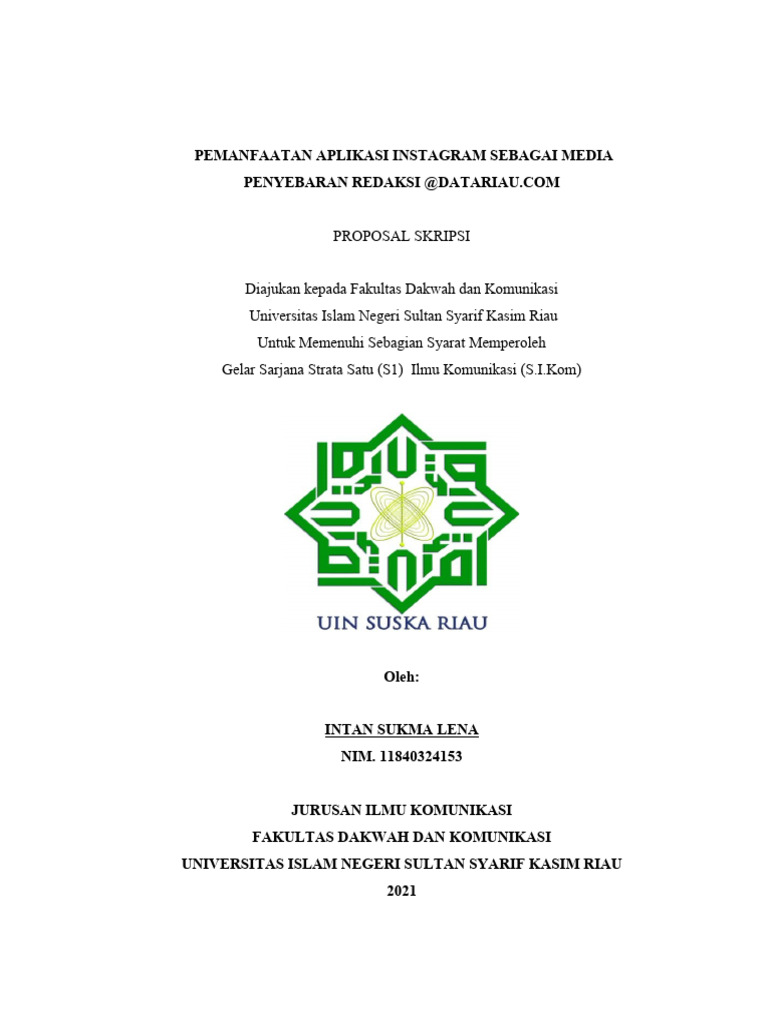 Proposal Ilmu Komunikasi | PDF