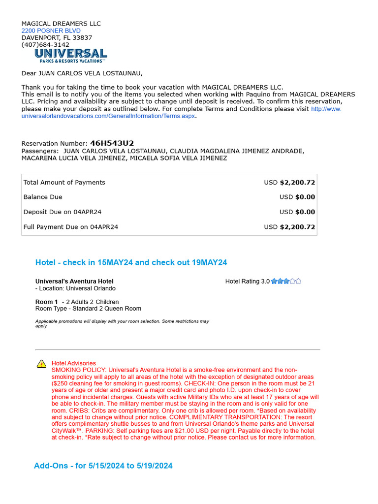 Formato de Lista-2 | PDF | Universal Orlando