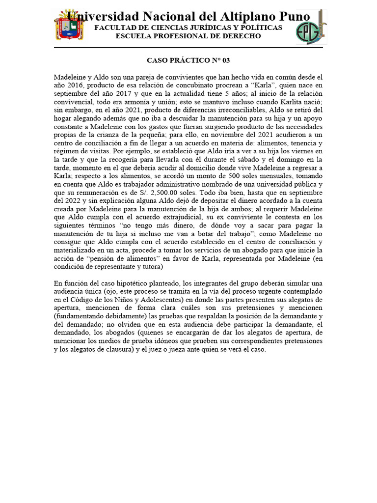 CASO PRÁCTICO N. 03 | PDF | Justicia | Crimen y violencia