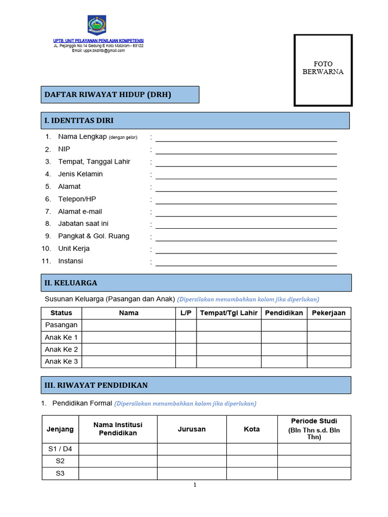 1. Form DRH | PDF
