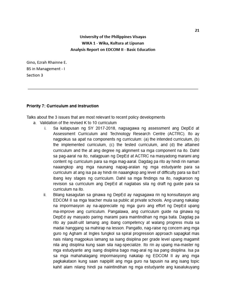 Wika Analysis (Edcom Report) | PDF