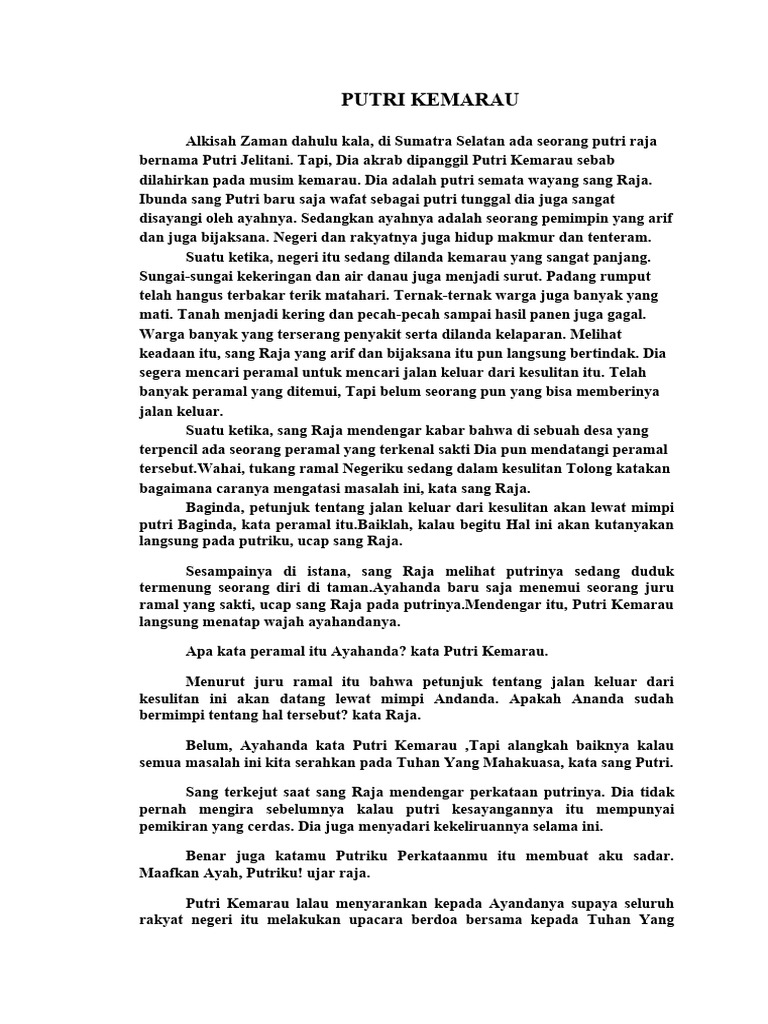 Legenda Putri Kemarau | PDF