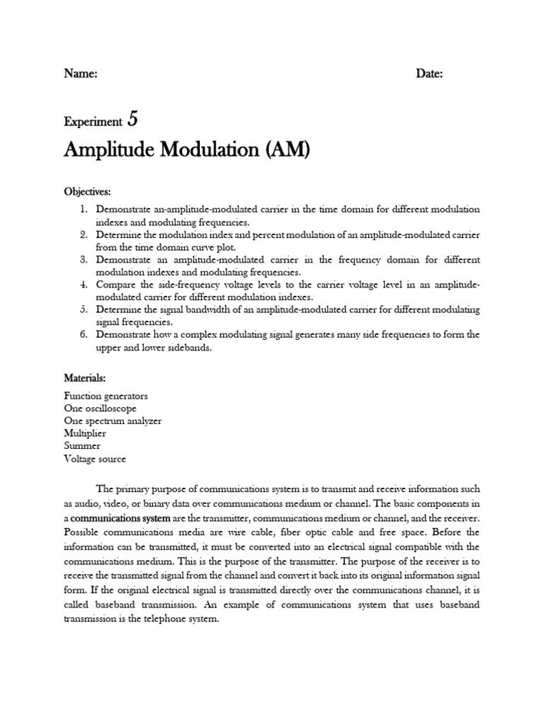 AM Modulation: A Technical Guide | PDF | Frequency Modulation | Modulation
