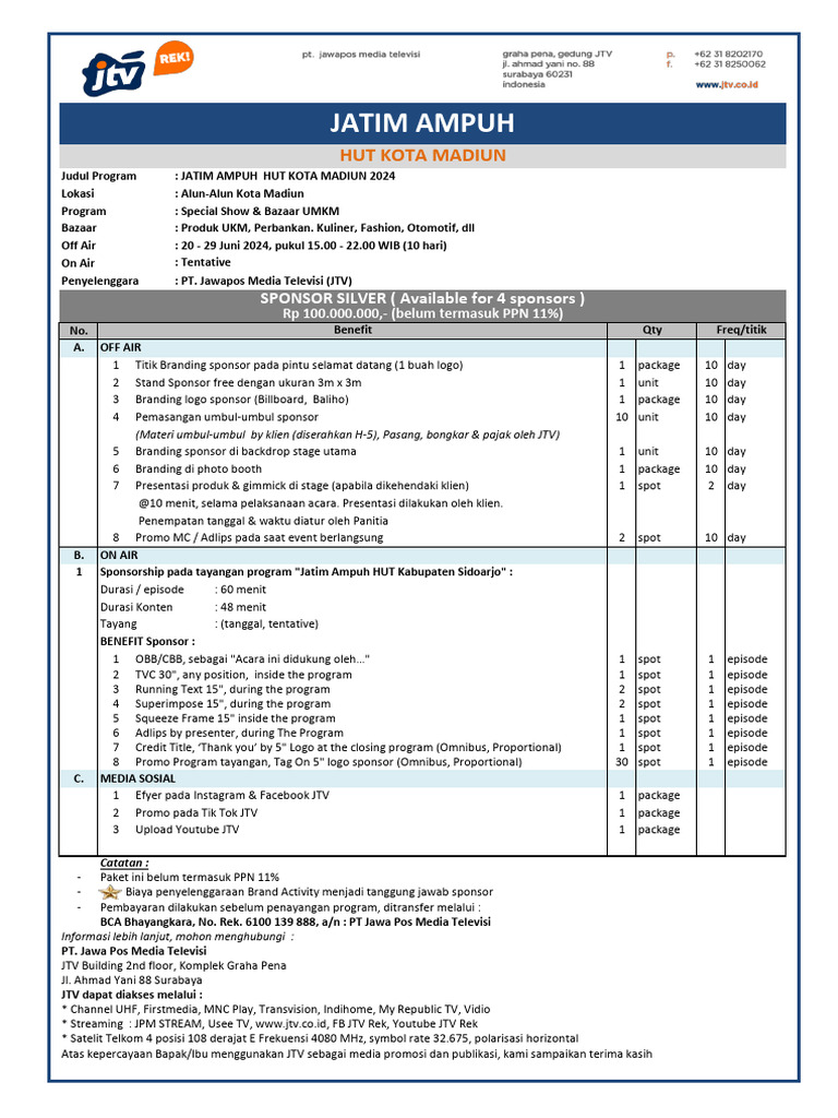 PAKET SILVER JATIM AMPUH 2024 (Kota Madiun) .OK | PDF