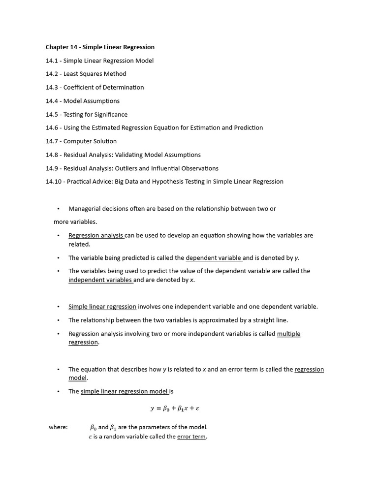 CH 14 | PDF | Regression Analysis | Errors And Residuals