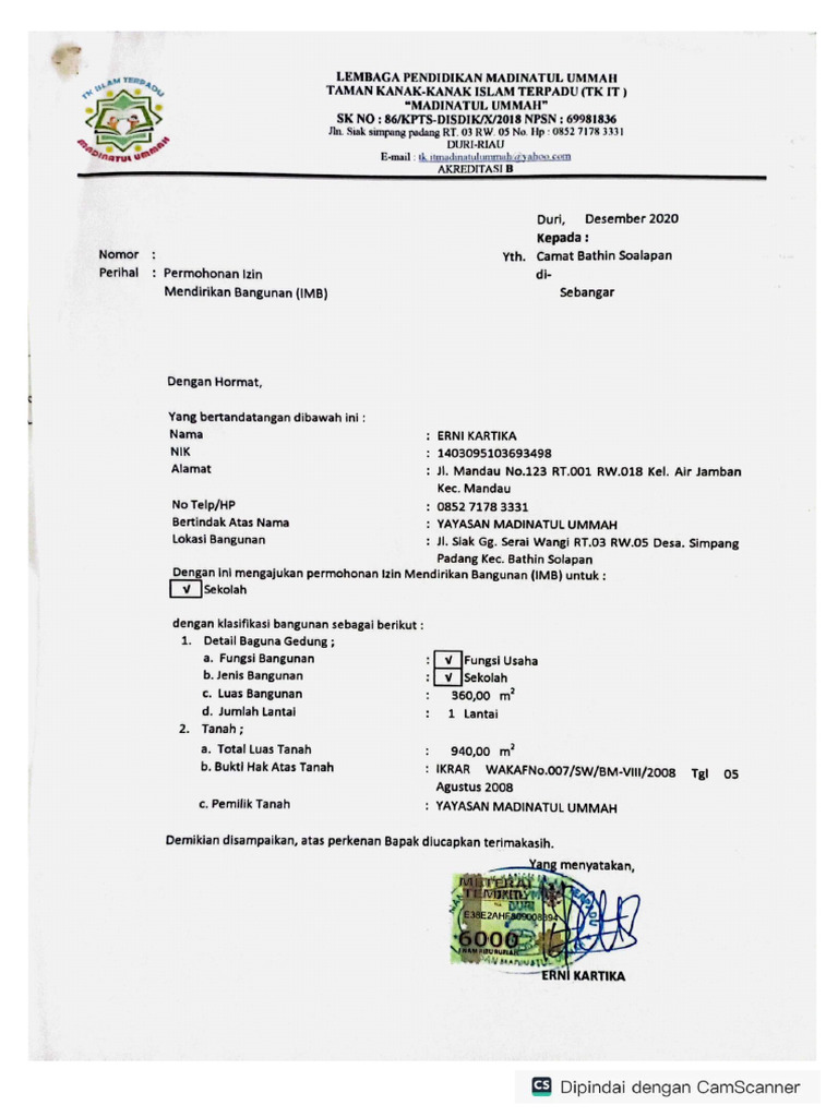 surat permohonan izin imb (1) | PDF