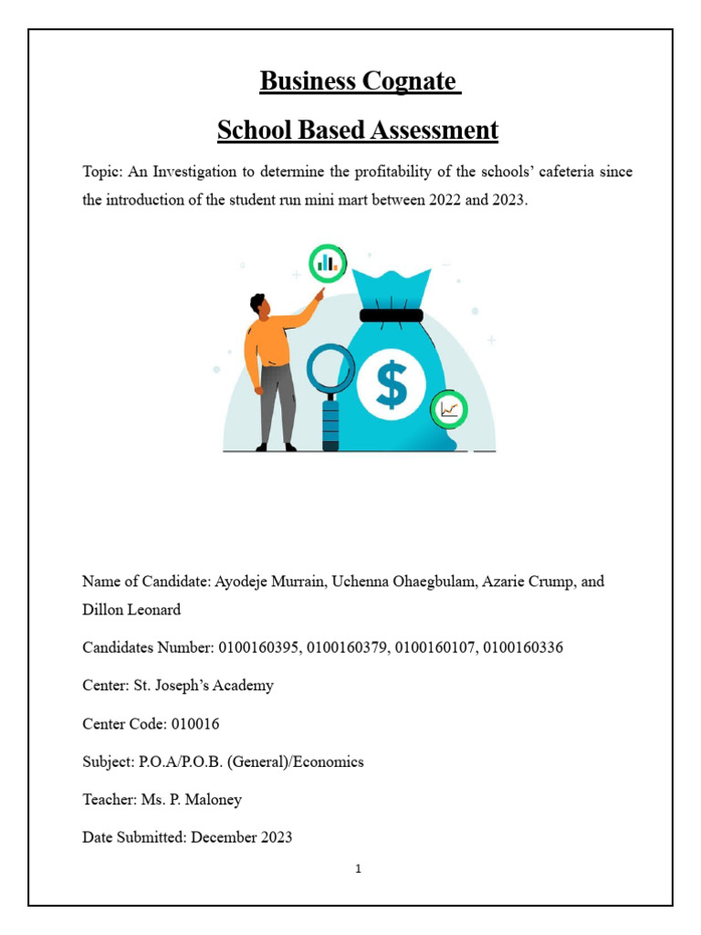 CSEC Principles of Business Cognate SBA 1 | Download Free PDF | Expense ...