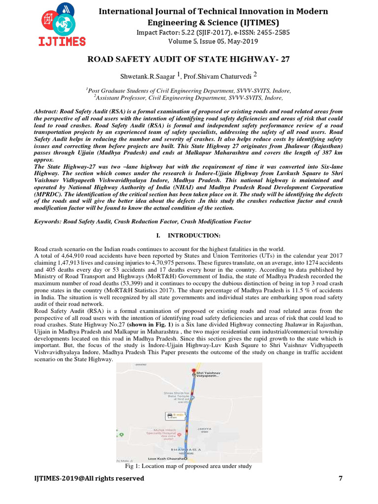 Road Safety Audit of State Highway 27 | PDF | Traffic Collision | Road ...