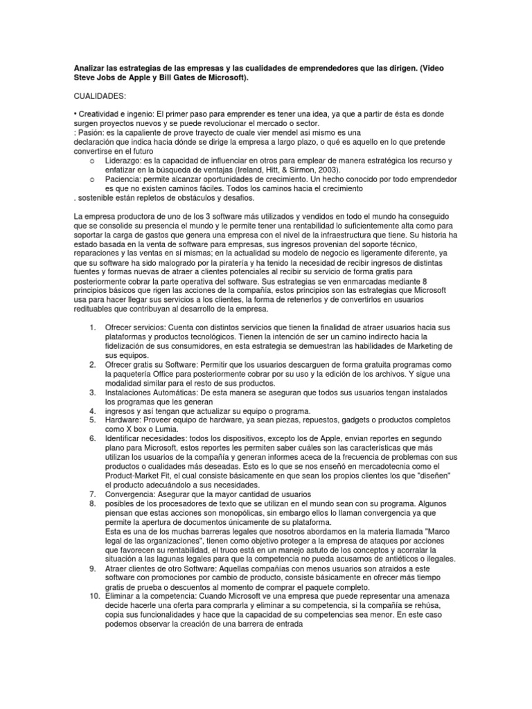 Actividad 1 | PDF | Microsoft | Iniciativa empresarial