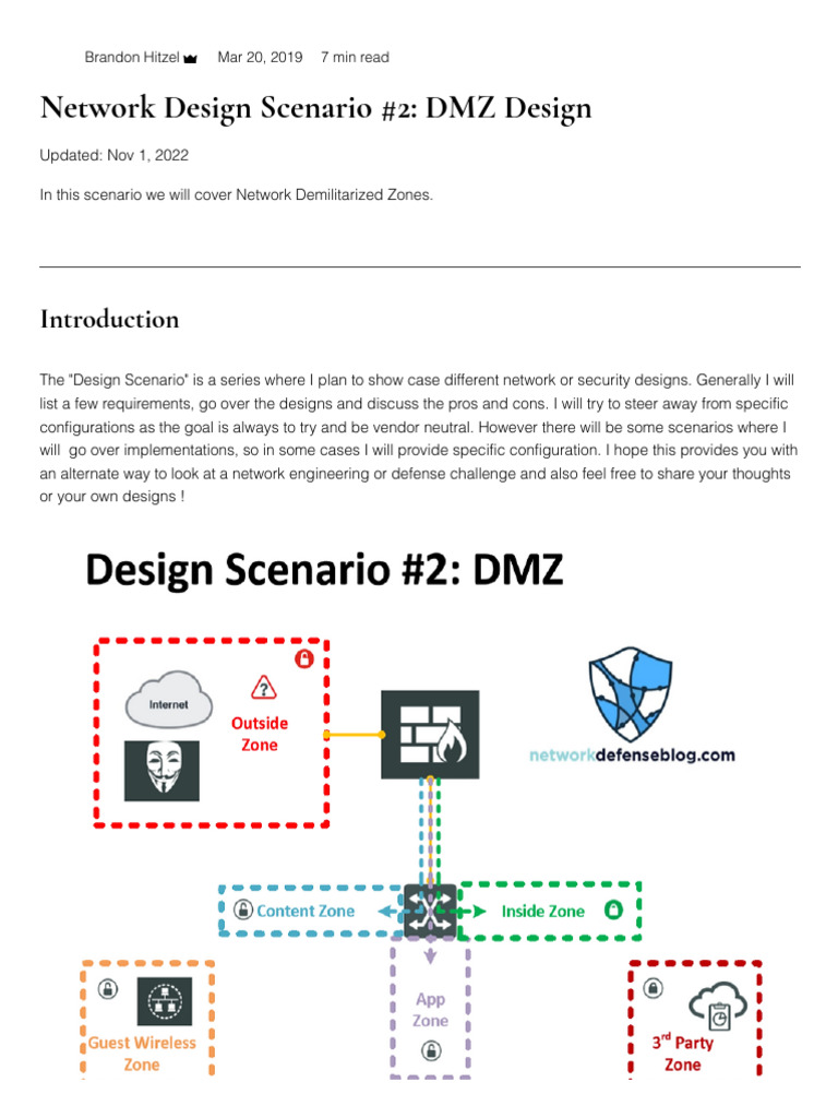 Network Design Scenario #2 - DMZ Design | PDF | Computer Network ...