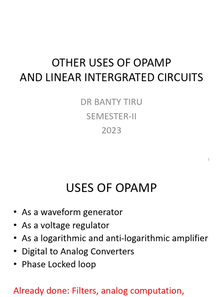 Uses of OPAMP PLL 1 | PDF | Detector (Radio) | Operational Amplifier