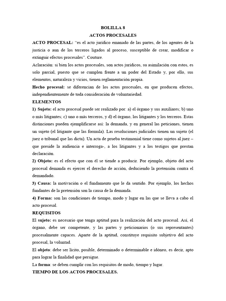Actos Procesales: Definición y Requisitos | PDF | Ley procesal ...
