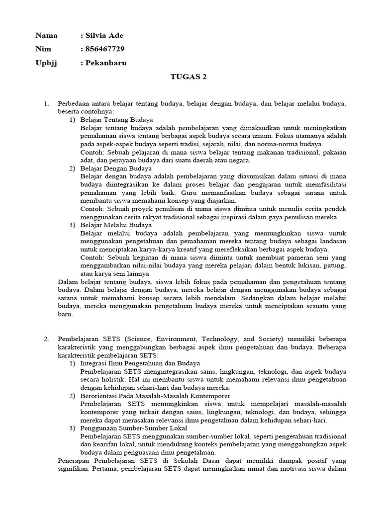 Tugas 2 Pembaharuan Dalam Pembelajaran | PDF