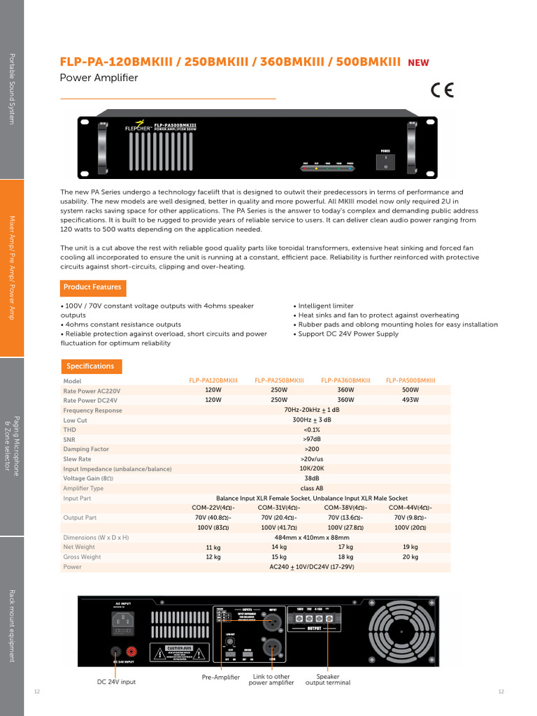 PA120MKIII | PDF | Amplifier | Telecommunications Engineering