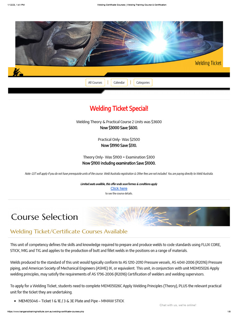 Welding Certificate Courses - Welding Training Course & Certification ...