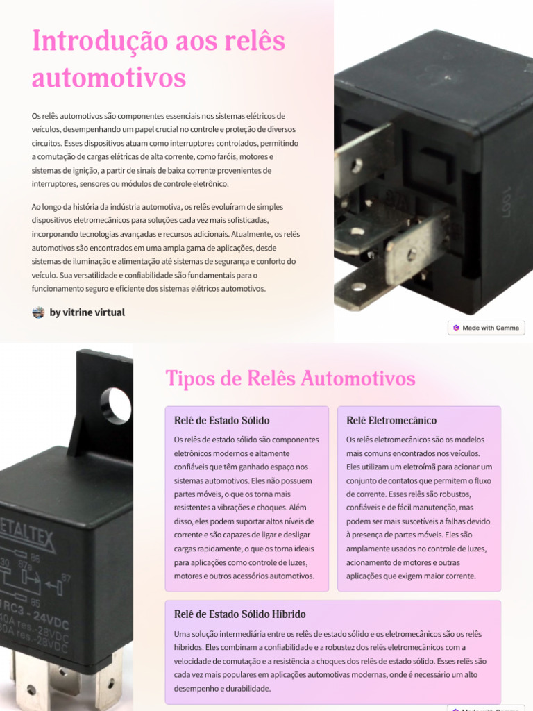 Introducao Aos Reles Automotivos | PDF | Relé | Motores