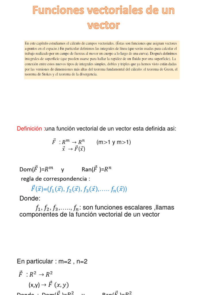 Semana12-3 Funcion Vectorial de Un Vector, Integral de Lineas | PDF | Vector Euclidiano | Curva