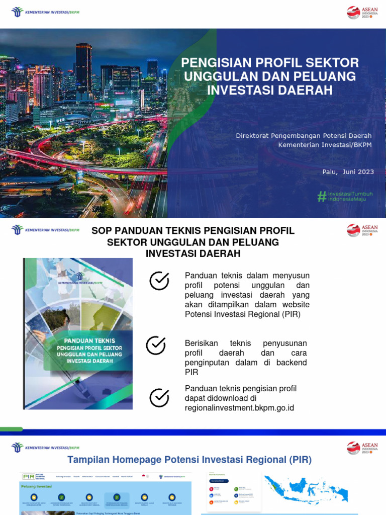 Panduan Pengisian Profil Investasi Daerah | PDF