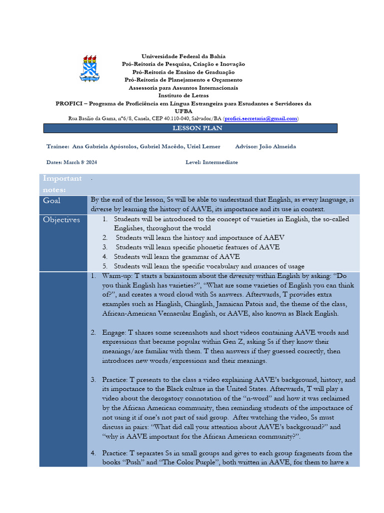 Lesson Plan Leta94 | Download Free PDF | Sociolinguistics | Languages