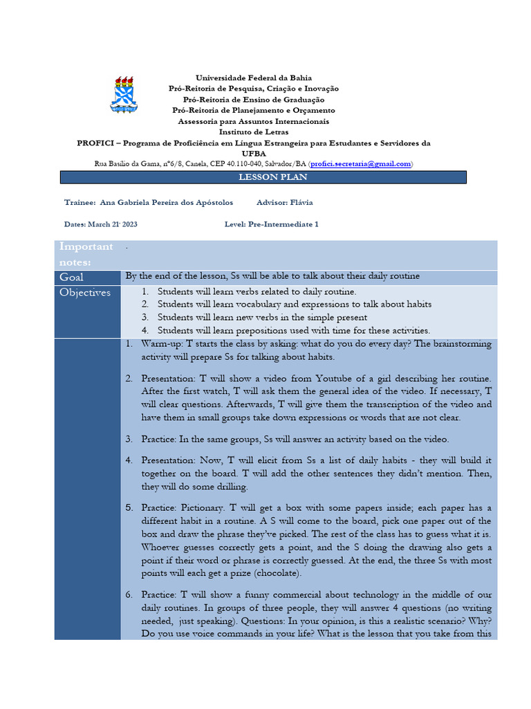 LESSON PLAN 03 - 21 Pre-Intermediate 1 | PDF | Linguistics | Grammar