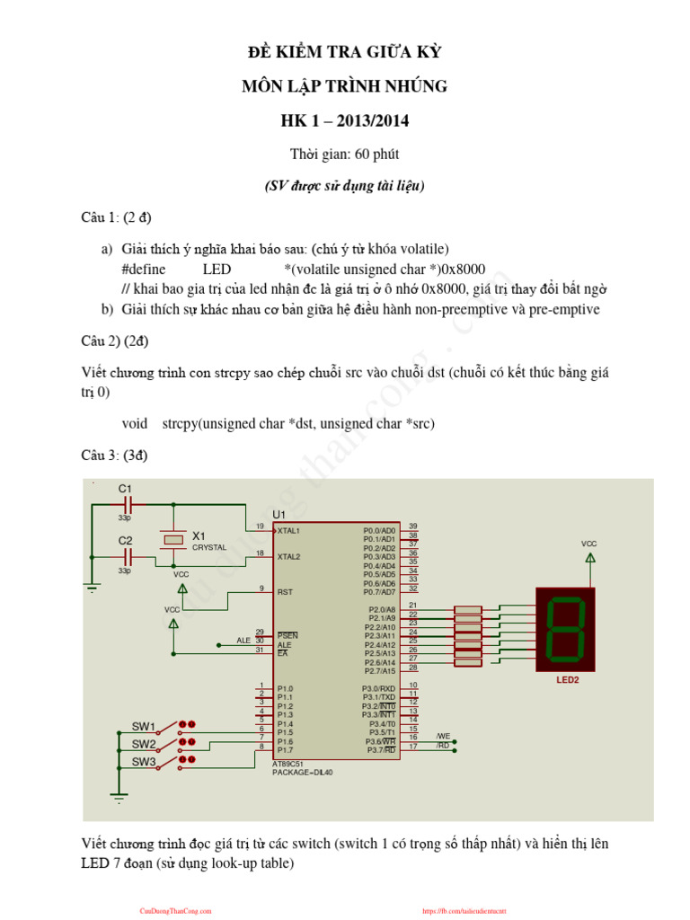 Lap Trinh He Thong Nhung Bui Quoc Bao Hk1 2013 2014 (Cuuduongthancong - Com) | PDF