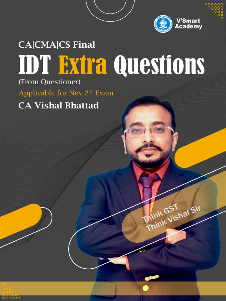 CA, CMA: Indirext Tax Extra Questions | PDF | Taxes | Value Added Tax