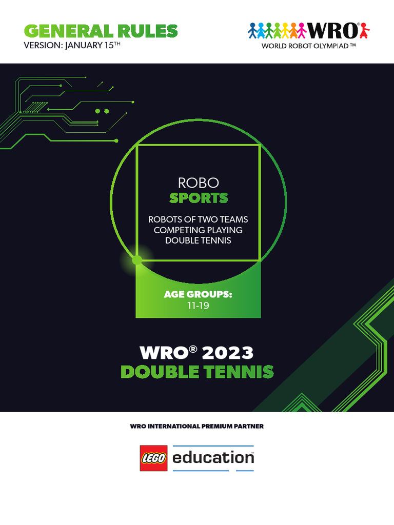 WRO 2023 RoboSports Double Tennis General Rules | PDF