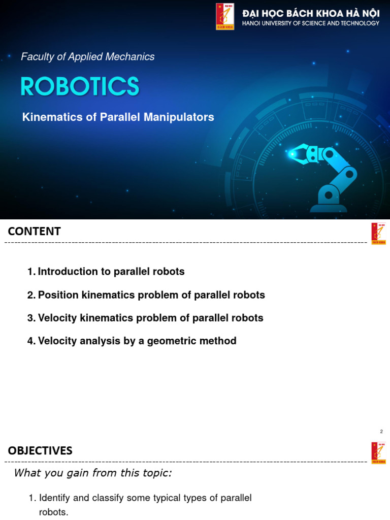 Kinematics of Parallel Robots Explained | PDF | Kinematics | Motion ...
