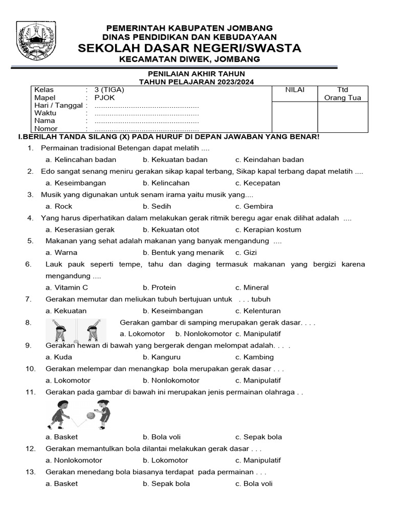 Soal Pjok Kelas 3 | PDF