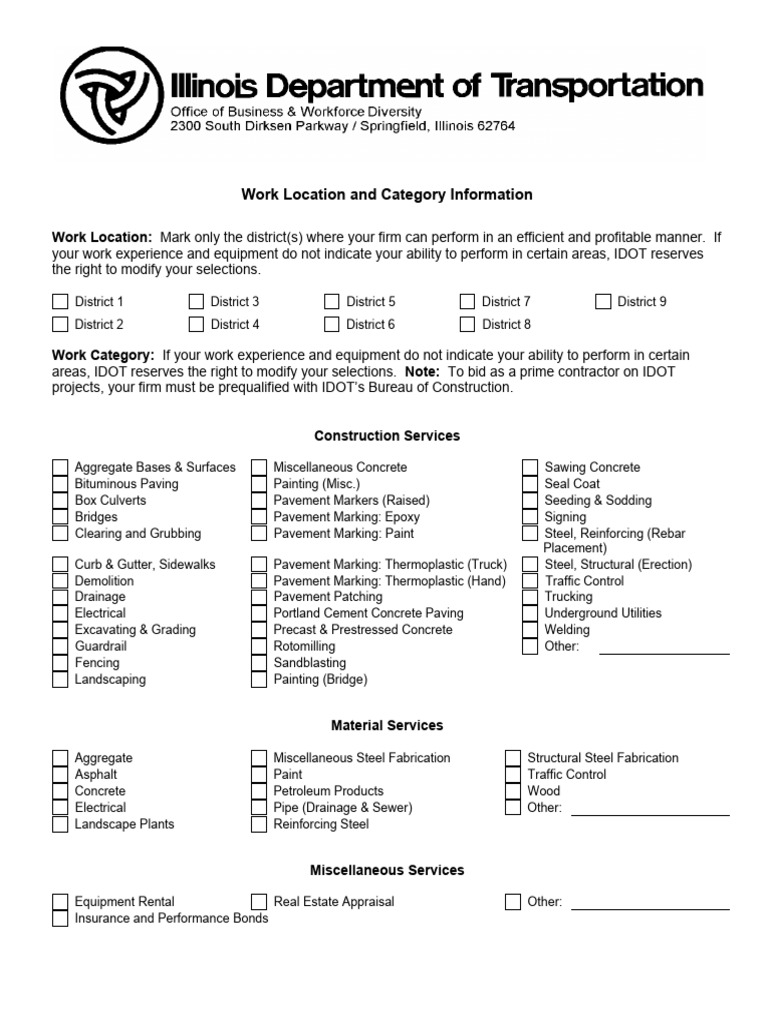 Work Category and Location Document | PDF | Road Surface | Concrete