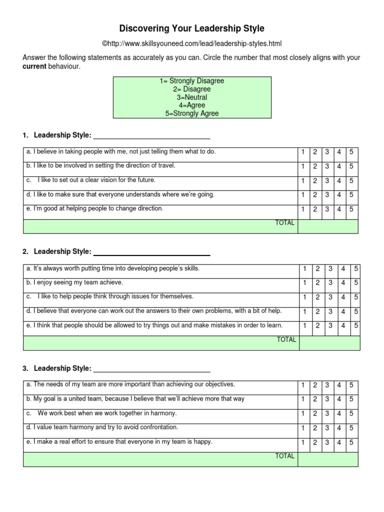 Leadership Questionnaire | Download Free PDF | Leadership | Empathy
