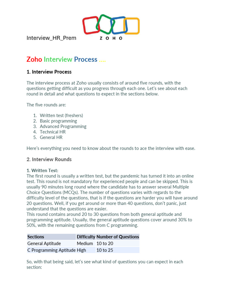 Envelope - Zoho Interview Process 9196862 | PDF | Computing | Cognition