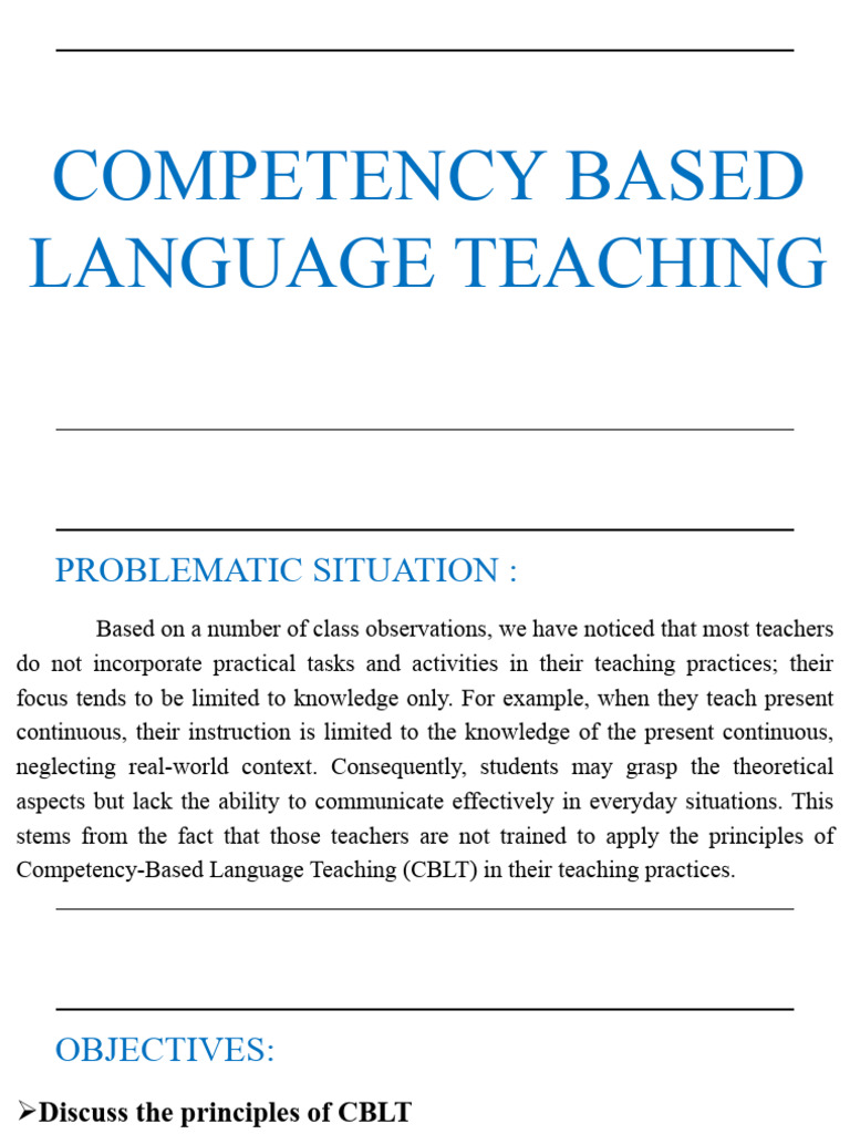 Competency Based Language Teaching | PDF | Learning | Language Education