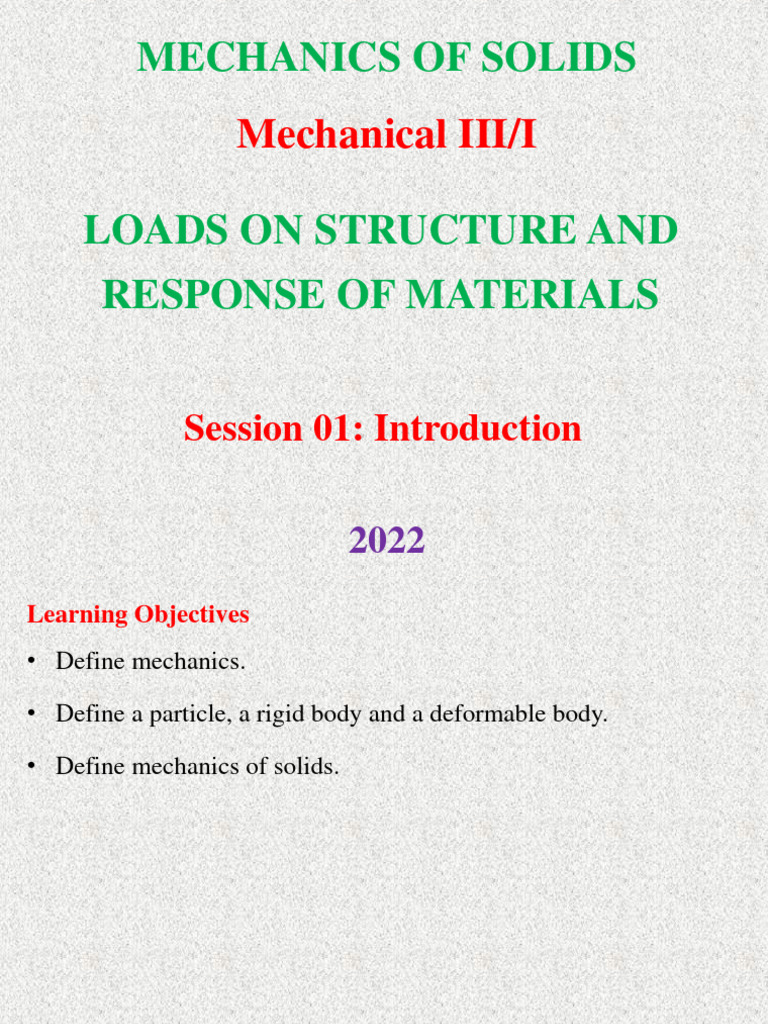 Session_01_C1T1_Introduction | PDF | Stress (Mechanics) | Mechanics