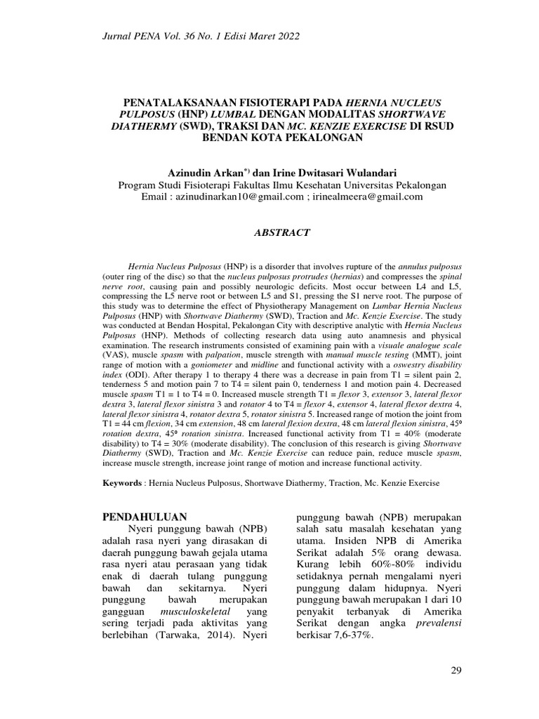 Fisioterapi HNP: McKenzie dan SWD | PDF