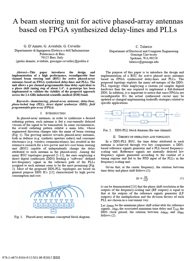 A Beam Steering Unit For Active Phased-Array Antennas Based On FPGA ... A Beam Steering Unit For Active Phased-Array Antennas Based On FPGA ...