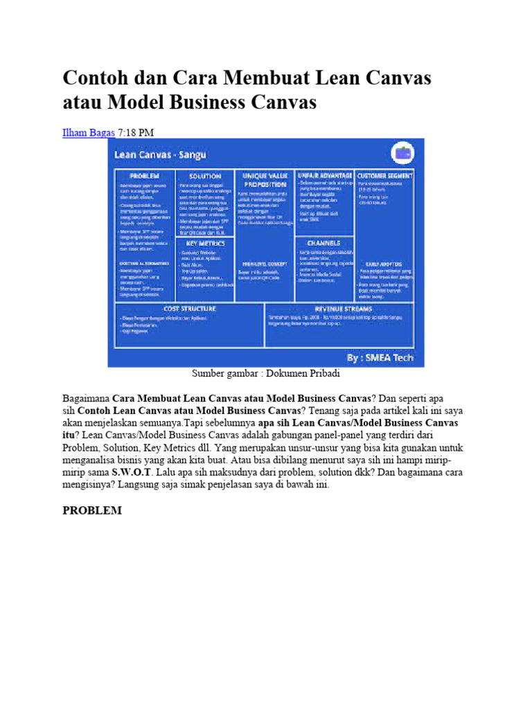Cara Membuat Lean Canvas | PDF