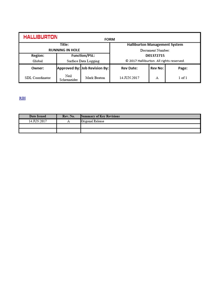 Halliburton Surface Data Guide | PDF