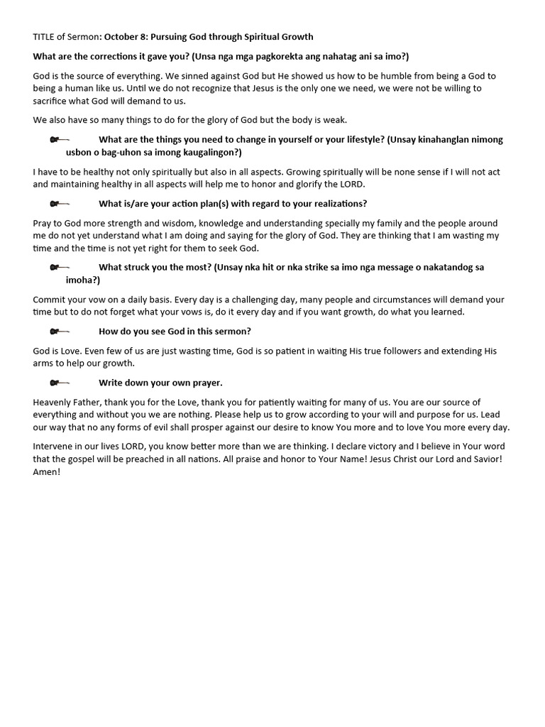 Spiritual Growth Reflection Insights | PDF | Self-Improvement